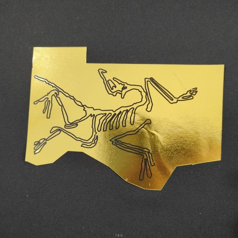 Cold Peel Off Shine and Brilliance Gold Foil Print Logos for Clothing